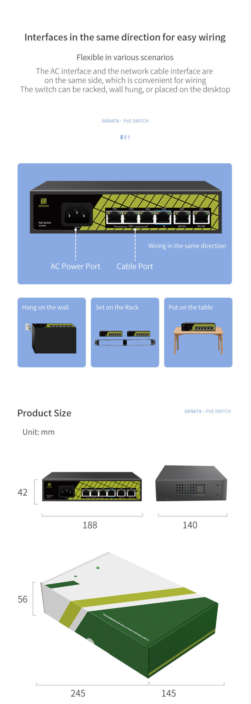 Genata GNT-P9206EA Smart 4 Port PoE Smart Switch - ebuyph.com-Installer ...